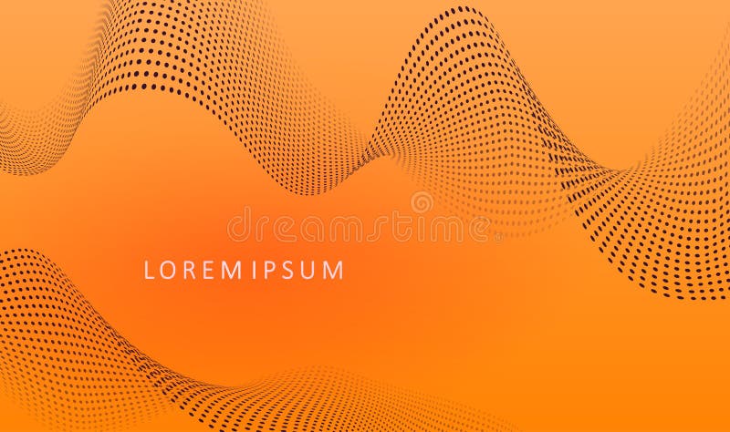 Illustration with Orange Shade Gradient, Abstract Light Wavy Shape ...