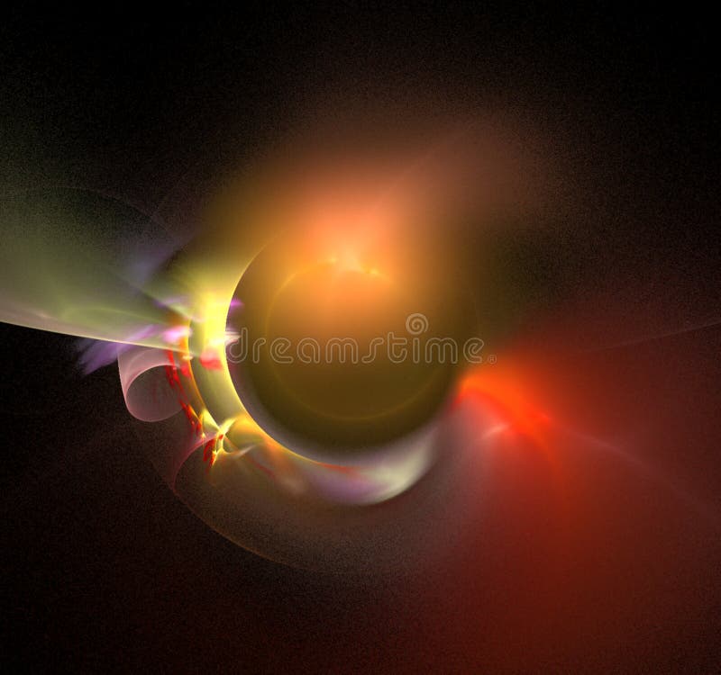 Illustration of Orange Space Planet Star System, Color Graphics Stock ...