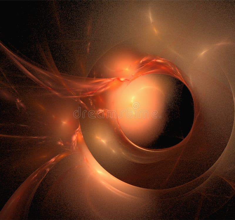 Illustration of Orange Space Planet Star System, Color Graphics Stock ...