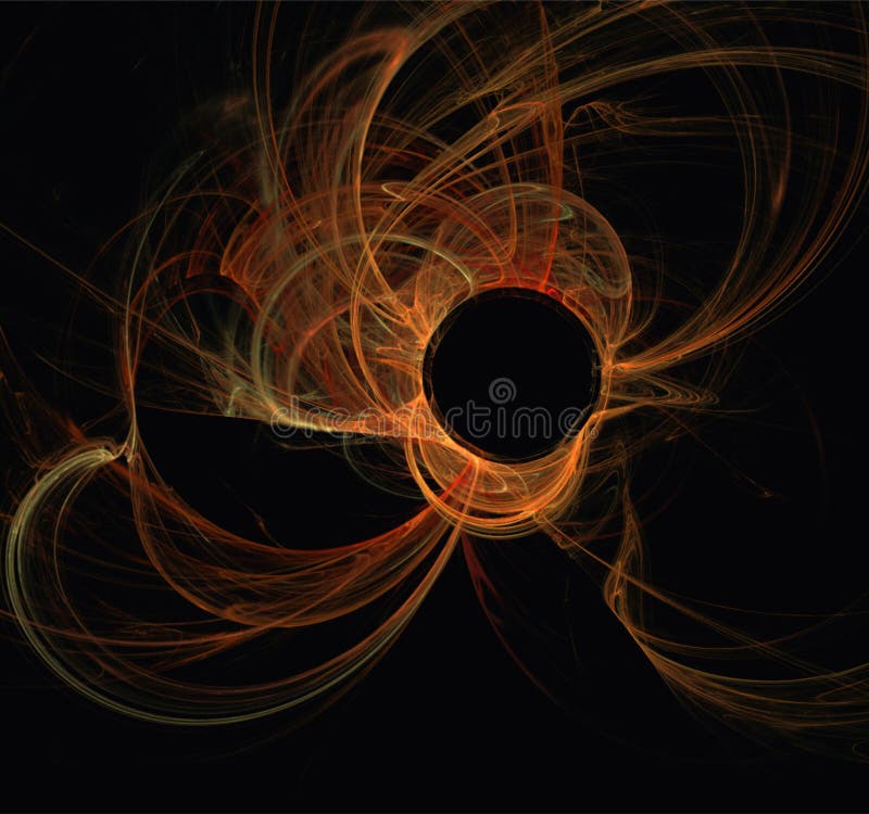 Illustration of Orange Space Planet Star System, Color Graphics Stock ...