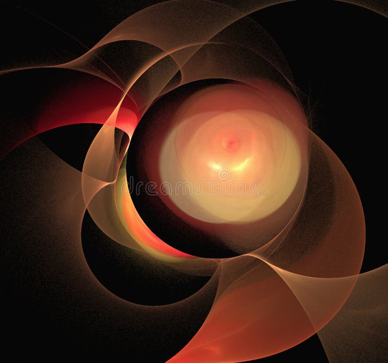 Illustration of Orange Space Planet Star System, Color Graphics Stock ...