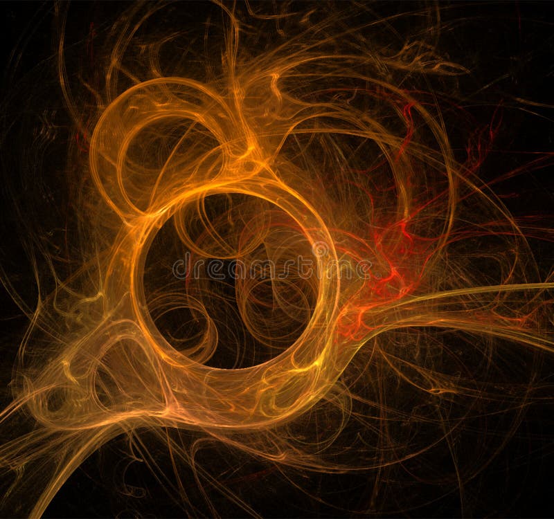 Illustration of Orange Space Planet Star System, Color Graphics Stock ...