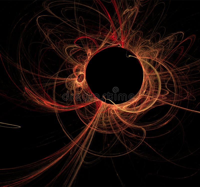 Illustration of Orange Space Planet Star System, Color Graphics Stock ...