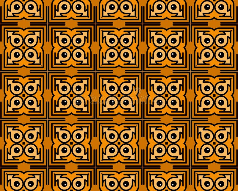 Illustration of an Orange Squared Seamless Pattern with Tiny Circles ...