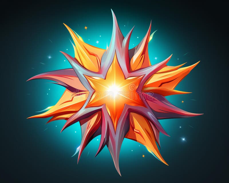 An Illustration of an Orange Star with a Bright Yellow Center Stock ...