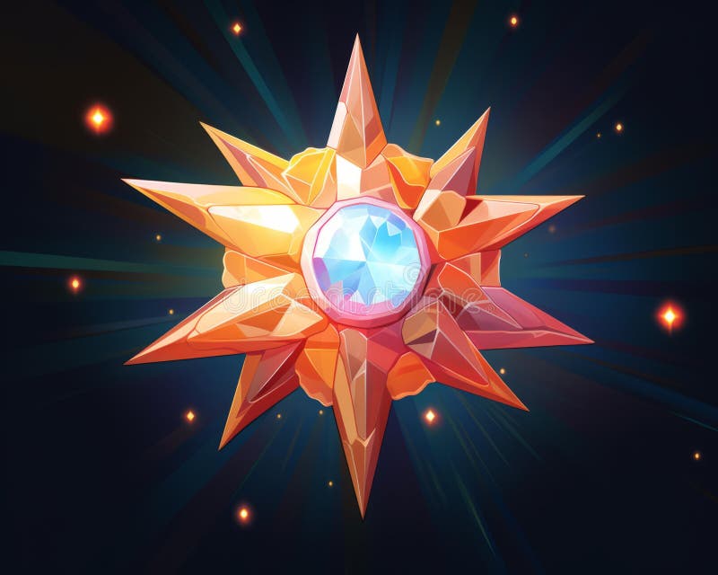 An Illustration of an Orange Star with a Diamond in it Stock ...
