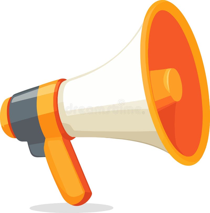 Illustration of an Orange and White Megaphone Stock Vector ...