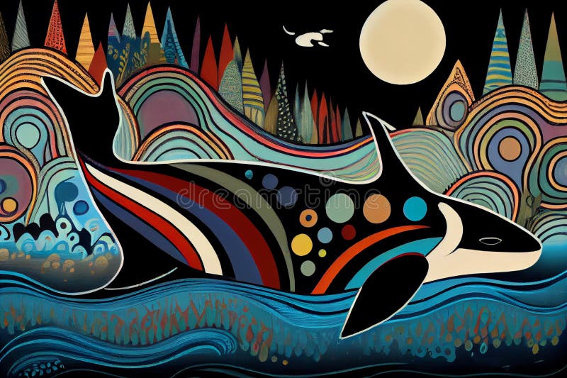 Canadian Native Whale Stock Illustrations – 8 Canadian Native Whale ...