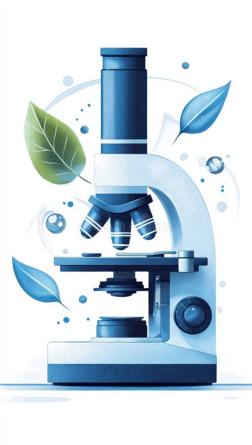 Illustration of an Organic Science Lab Concept with a Microscope and ...