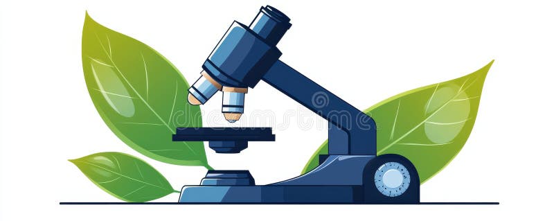 Illustration of an Organic Science Laboratory with a Microscope and ...