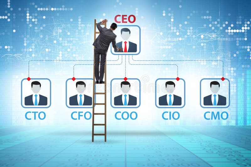 Illustration of Organisation Chart with Various Executives Stock Photo ...