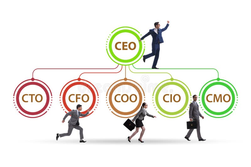 Illustration of Organisation Chart with Various Executives Stock Photo ...