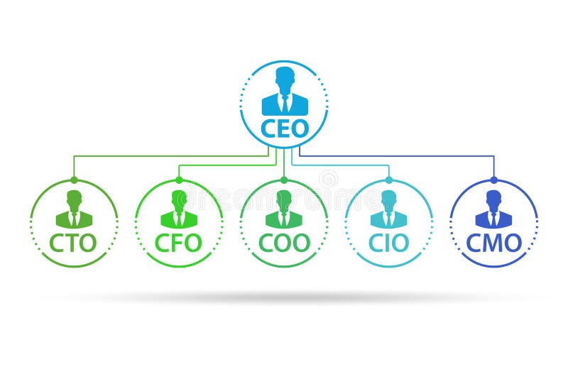 Illustration of Organisation Chart with Various Executives Stock ...