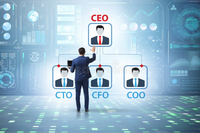 Illustration of Organisation Chart with Various Executives Stock Image ...