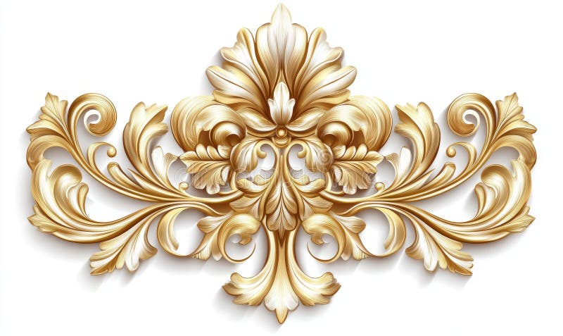 Illustration with Ornate Golden Baroque Elements. Stock Photo - Image ...