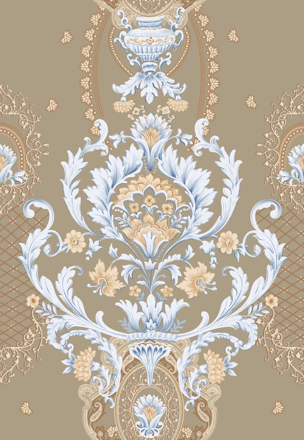 Illustration of an Ornate Seamless Pattern for Square Stitch Stock ...
