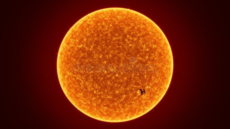 Sun with International Space Station Stock Image - Image of orbit ...