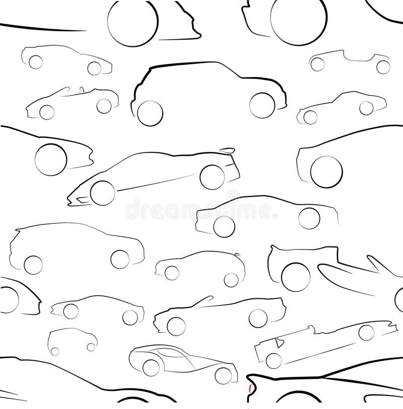Illustration of Outlines of Cars Stock Illustration - Illustration of ...