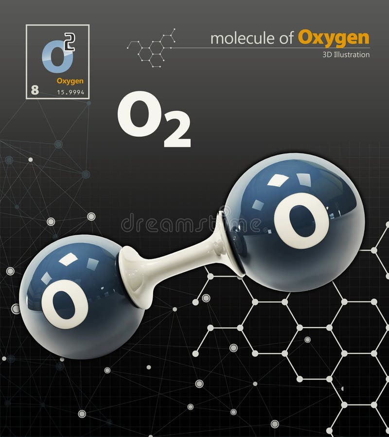 Oxygen molecule O2 stock illustration. Illustration of molecular - 7020561
