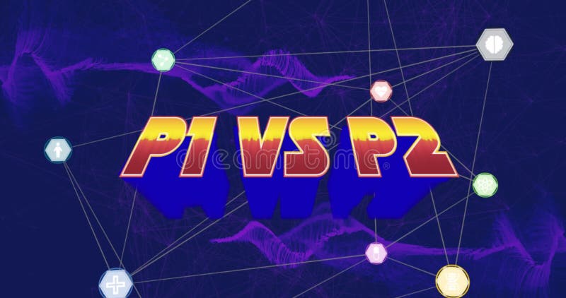 Illustration of P1 Vs P2 Text and Hexagon Connected with Lines Over ...