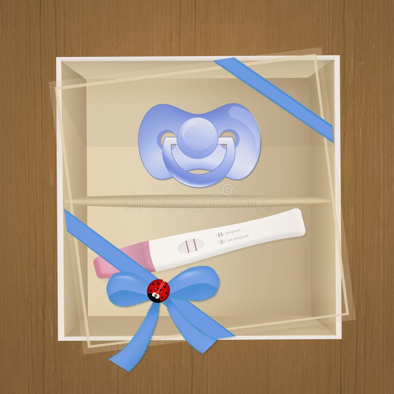 Pacifier and Pregnancy Test in the Box Stock Illustration ...