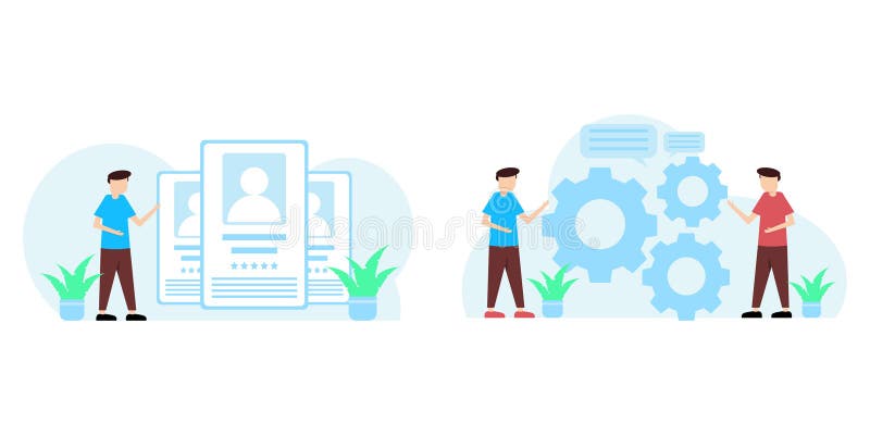 Illustration Package about Setting Profiles with Multiple Characters ...