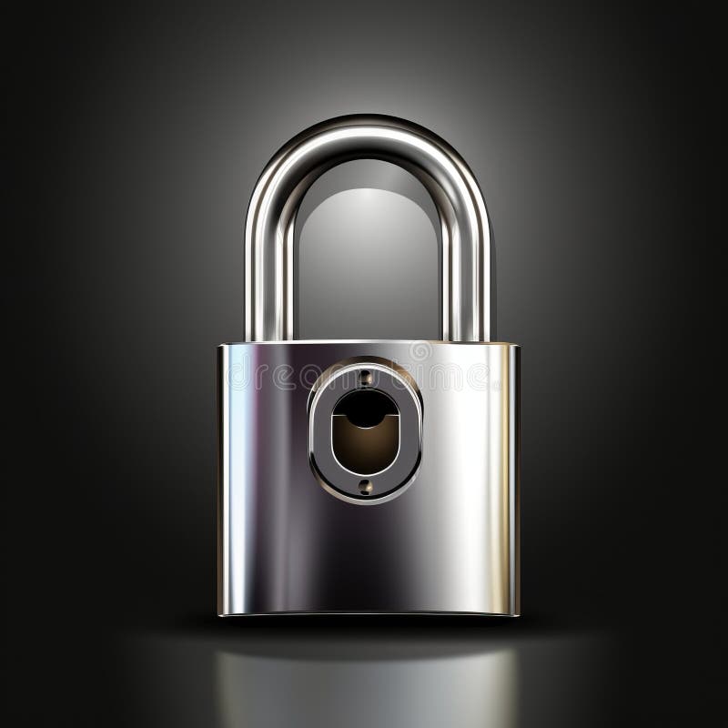 An Illustration of a Padlock on a Black Background Stock Illustration ...