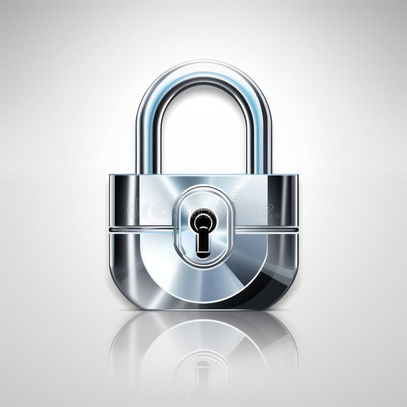 An Illustration of a Padlock on a White Background Stock Illustration ...