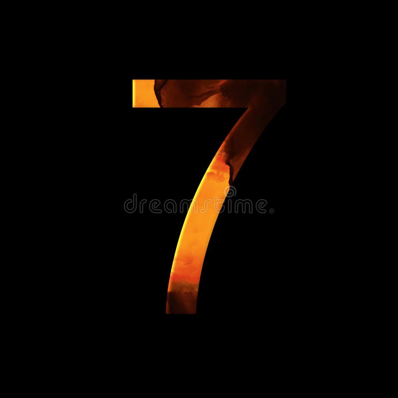 Illustration Painted Watercolor, Elements Design, Number 7 Stock ...