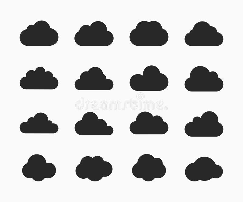 Cloud Icon Set. Cloud Vector Collection Stock Vector - Illustration of outdoor, design: 380642018