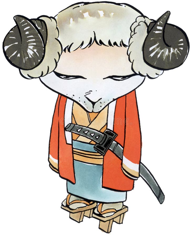 Samurai sheep stock vector. Illustration of samurai, livestock - 41462567
