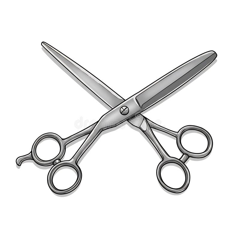 Illustration of a Pair of Metallic Scissors with a Sleek Design. the ...