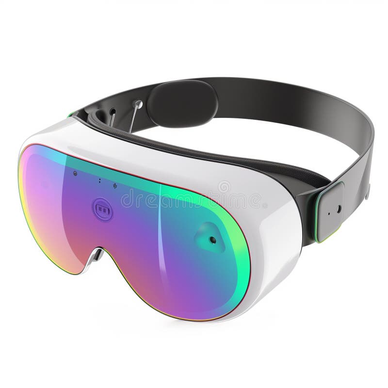 Illustration of a Pair of Modern VR Goggles with a Colorful Lens Stock ...