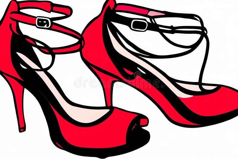 Illustration of a Pair of Red High Heels. Stock Illustration ...
