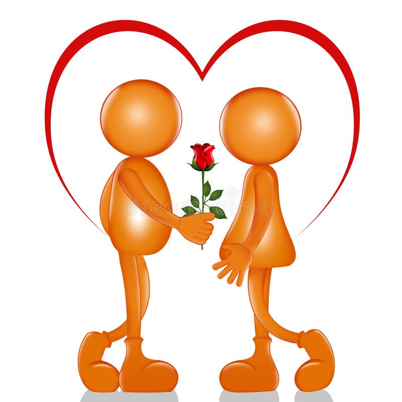 Illustration of Pair of Stylized Courting Men Stock Illustration ...