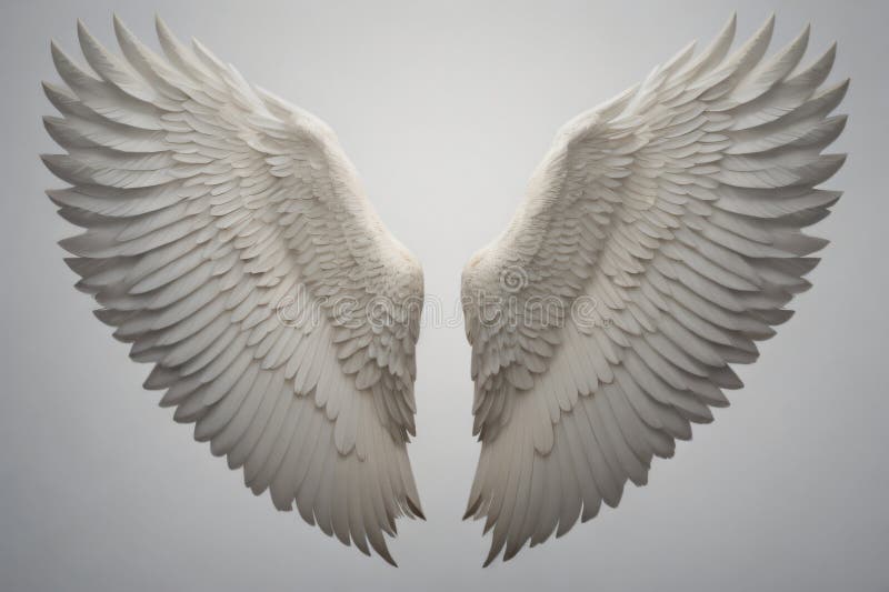 Illustration of a Pair of White Angel Wings for Mockup Stock ...