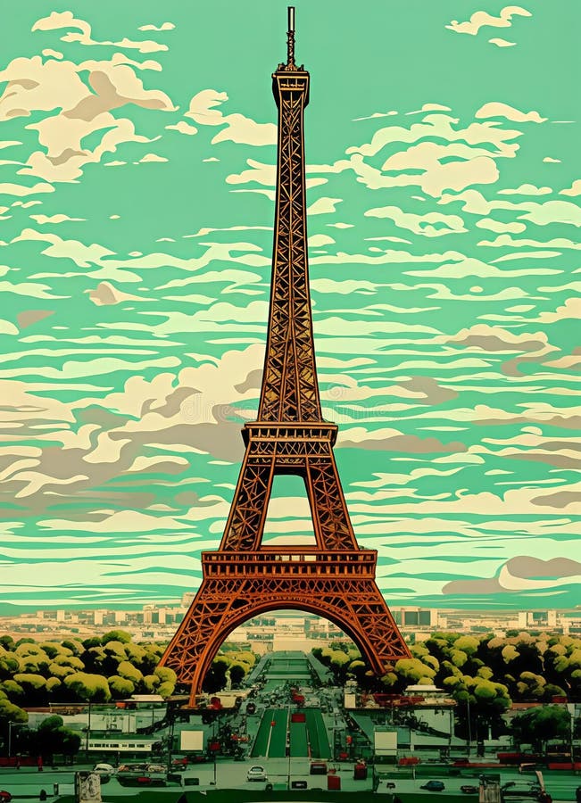 Pairs Tower AI Generated Image Stock Photo - Illustration of little ...