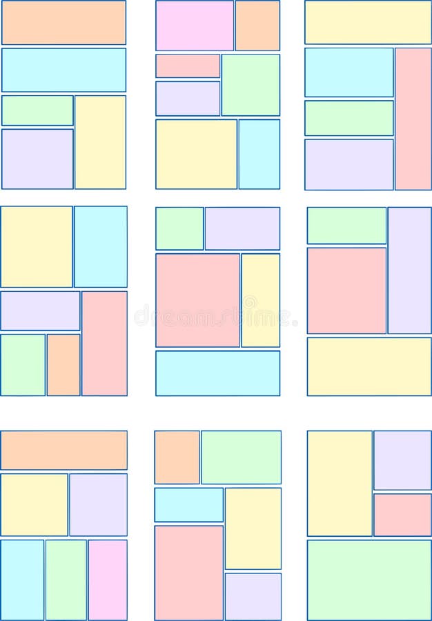 Illustration of a Pale Color Cartoon Frame Set Stock Vector ...