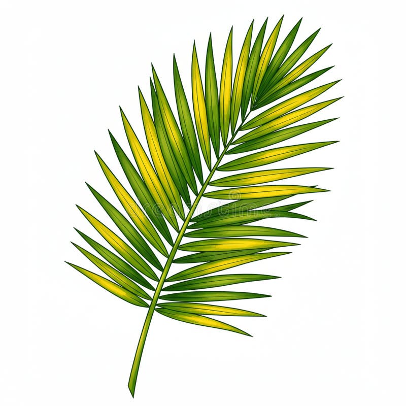 An Illustration of a Palm Leaf Featuring Long, Slender Leaflets Arranged Symmetrically Stock ...