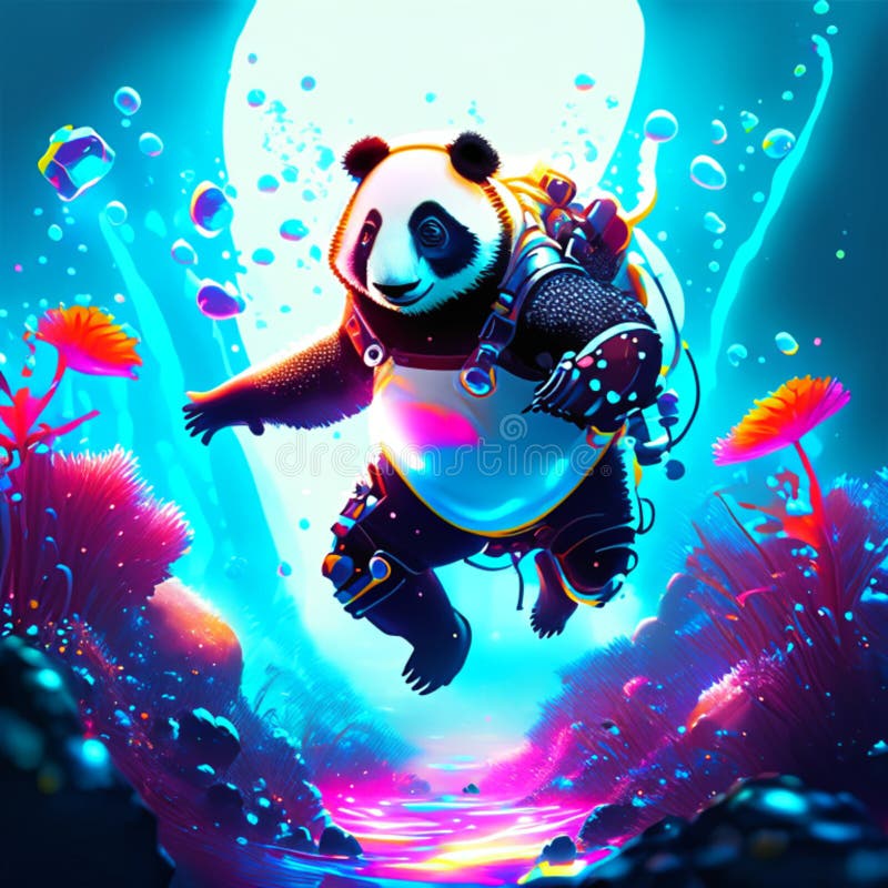 Panda with bubbles stock vector. Illustration of greeting - 173854202