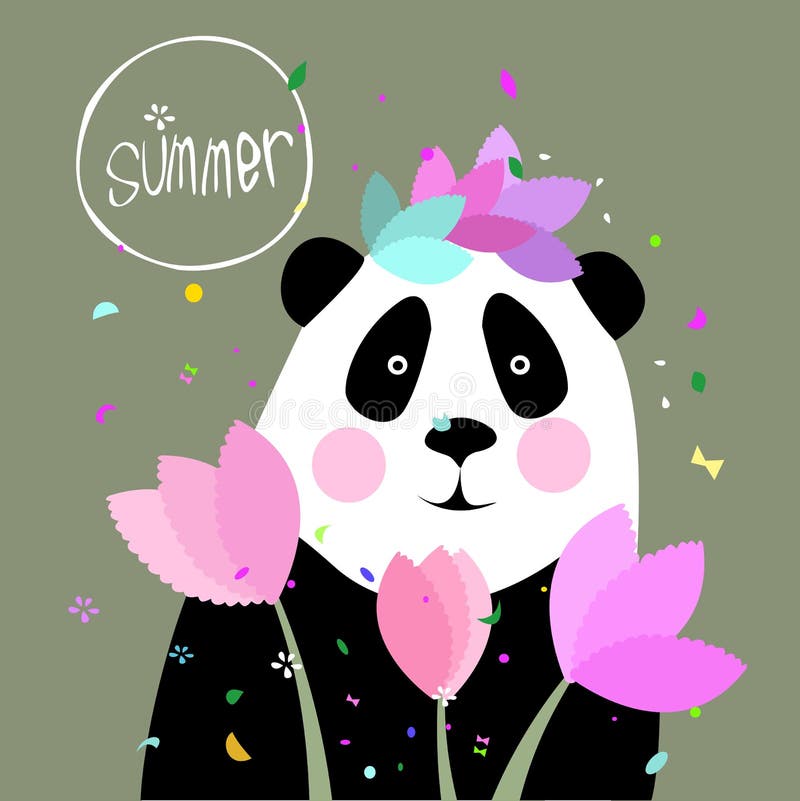 Summer fun Panda stock vector. Illustration of animal - 24405075