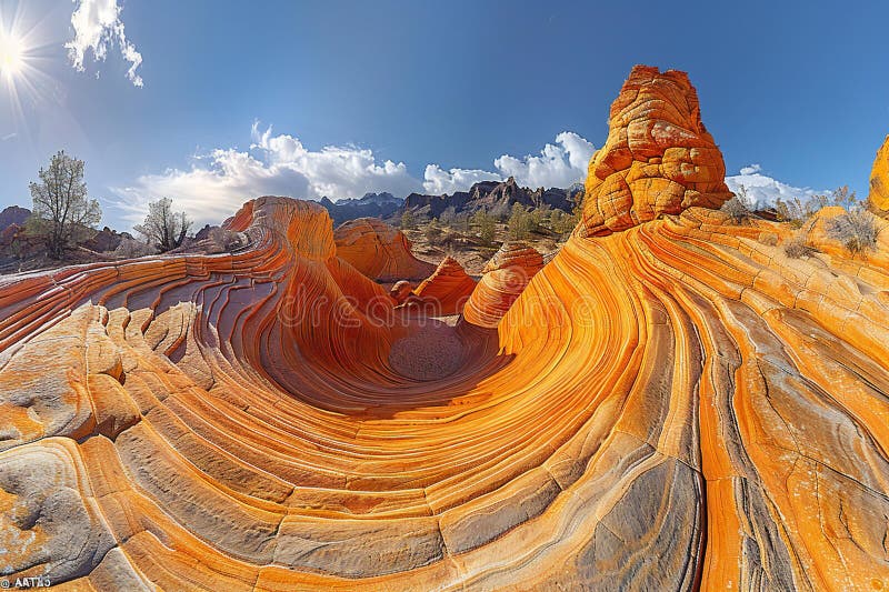 A Panoramic View of the the Wave in Arizona, Usa, Showcasing Its Unique ...