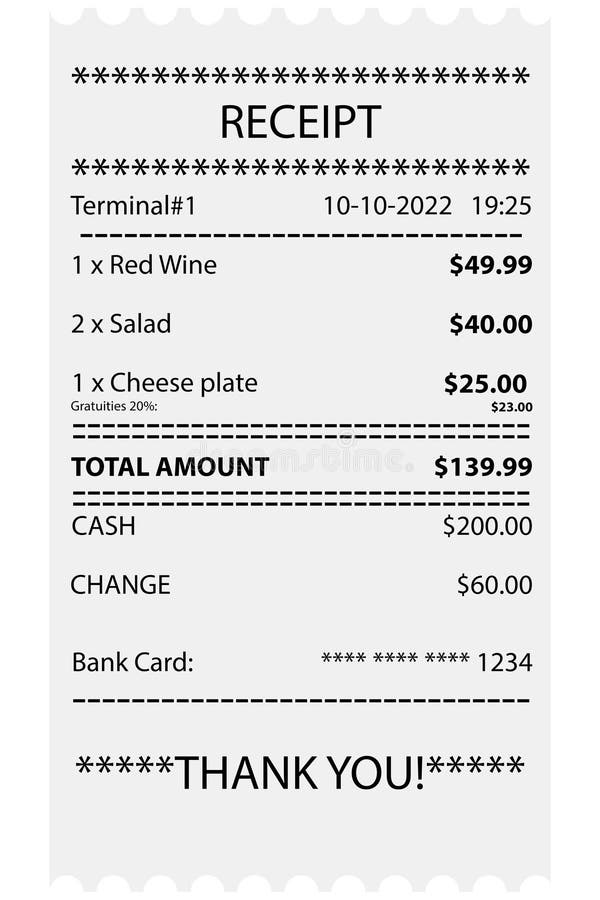 Dinner Guest Check Stock Illustrations – 20 Dinner Guest Check Stock ...