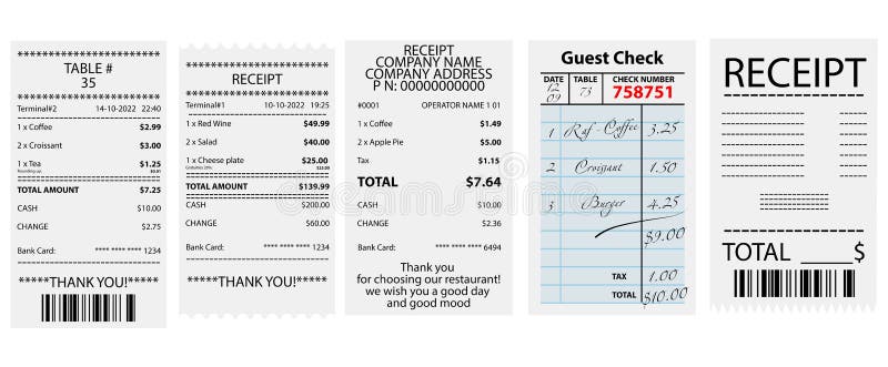 Dinner Guest Check Stock Illustrations – 20 Dinner Guest Check Stock ...