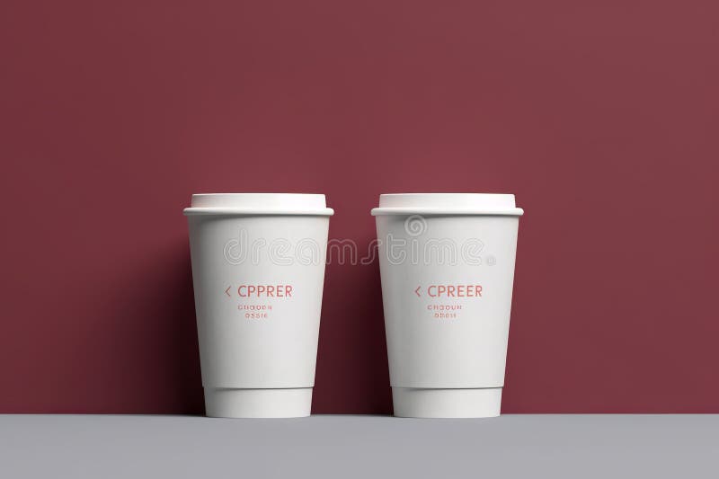 Illustration of Paper Coffee Cup Mockup without Lid-Three Floati ...
