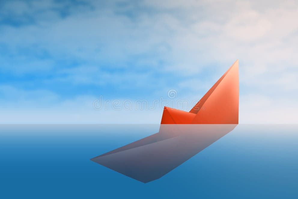 Illustration of Paper Sinking Stock Illustration - Illustration of ...