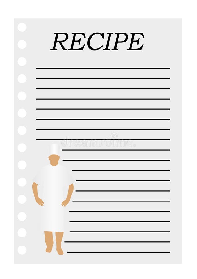 Illustration of a Paper with Text for a Recipe Stock Vector ...