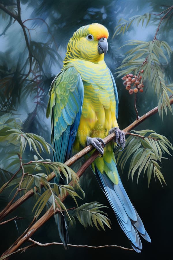 Illustration of a Parakeet stock illustration. Illustration of yellow ...