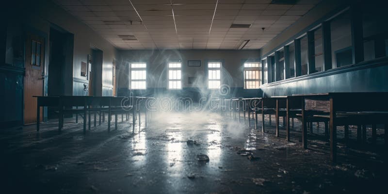 Paranormal Activity Inside an Empty School Classroom Stock Photo ...