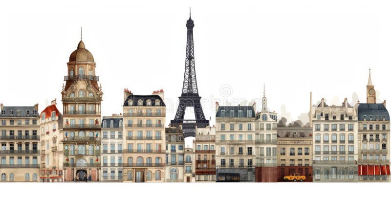 Illustration of Paris Architecture Isolated Stock Illustration ...